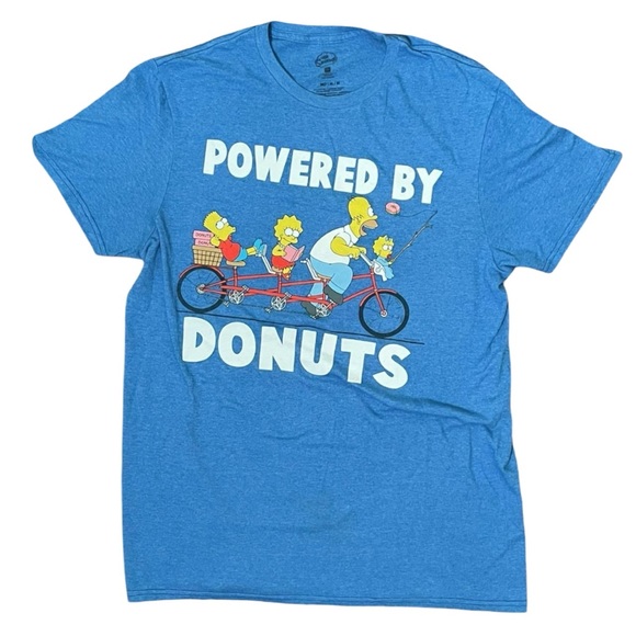 Simpsons | Shirts | The Simpsons Powered By Donuts Graphic Tshirt Blue ...